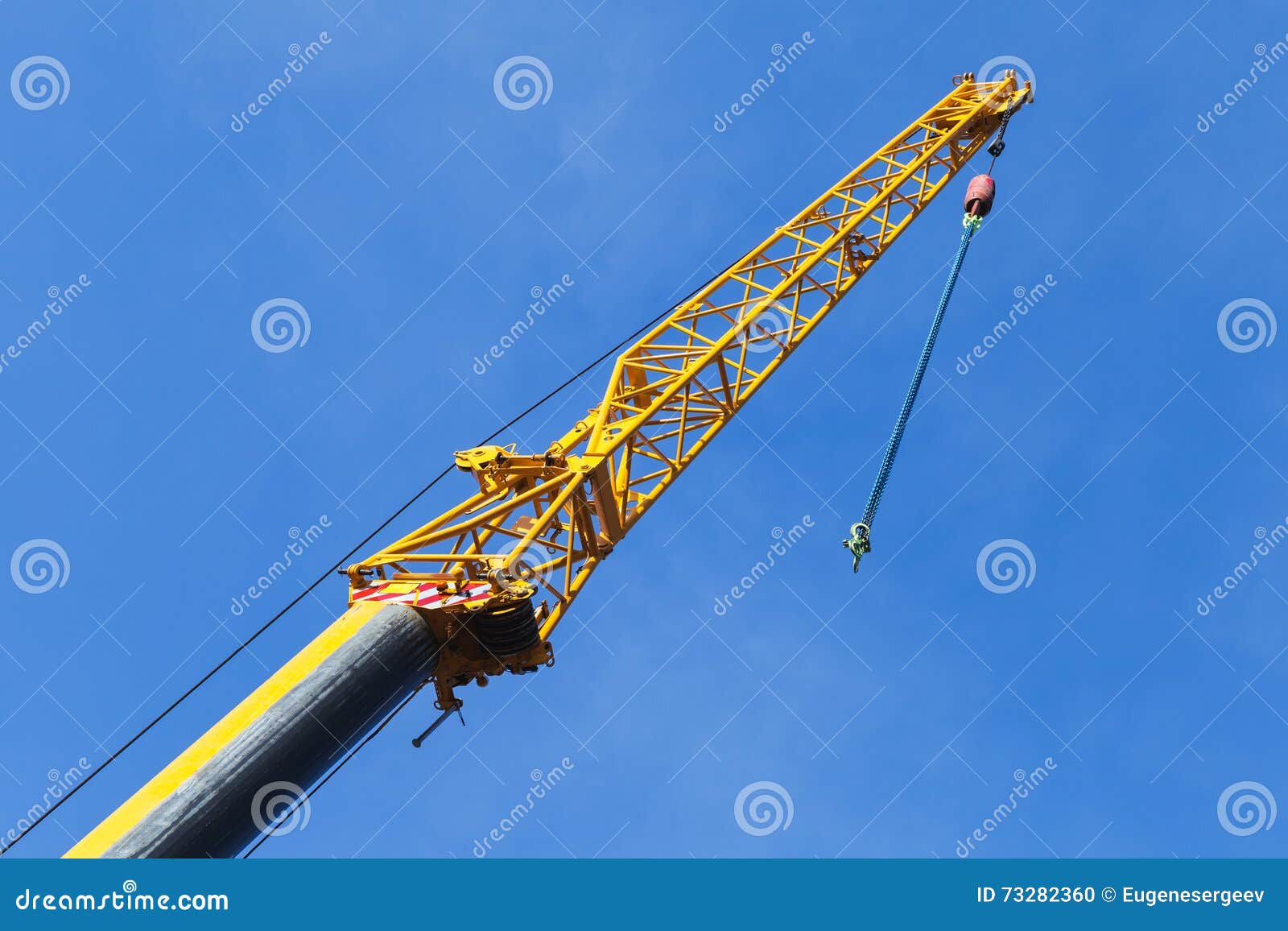 Telescopic Crane Boom with Hook Stock Photo - Image of technology ...