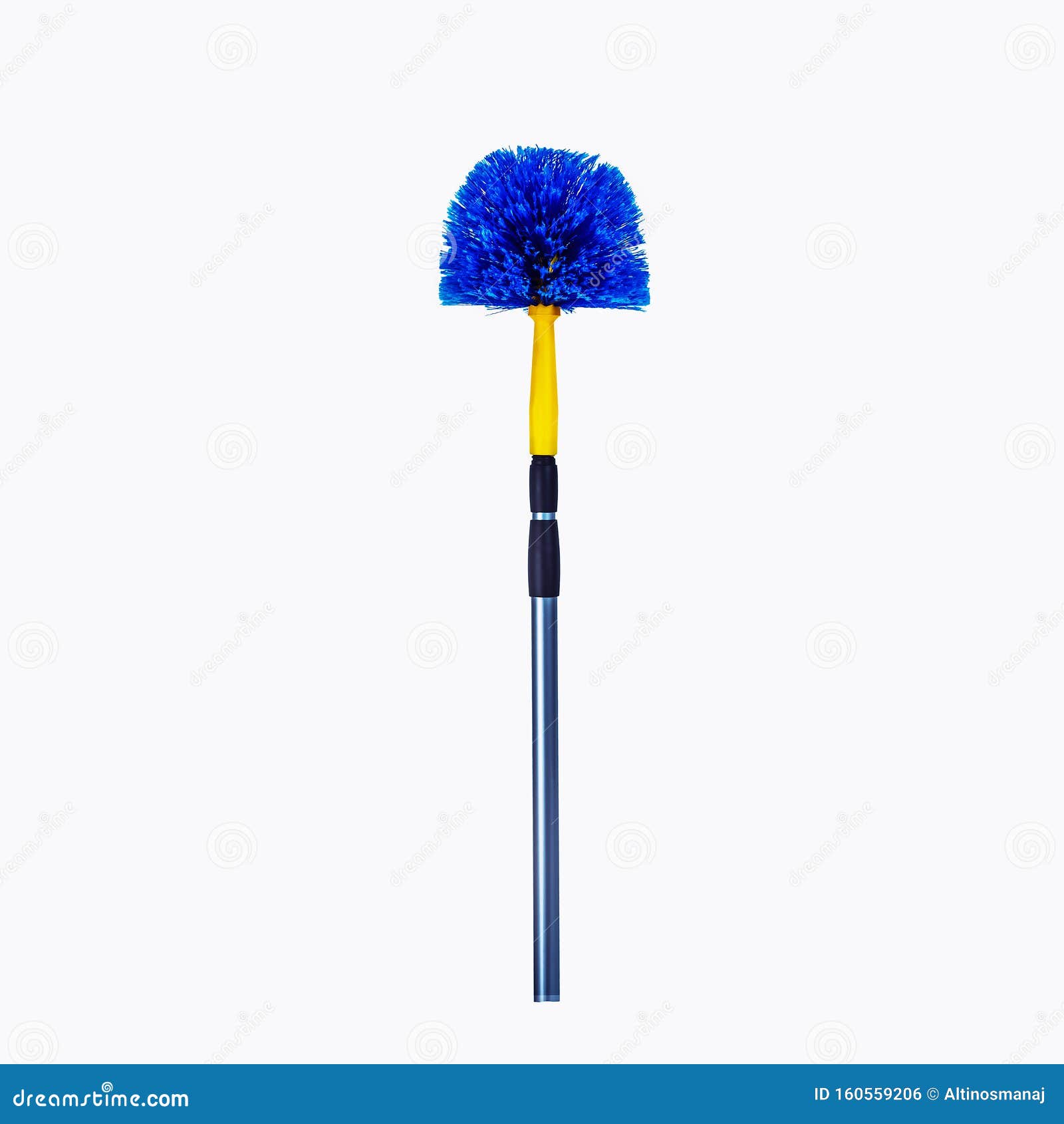 TELESCOPIC EXTENDABLE SPIDER WEB SWEEPER - BLUE and YELLOW Stock Photo ...