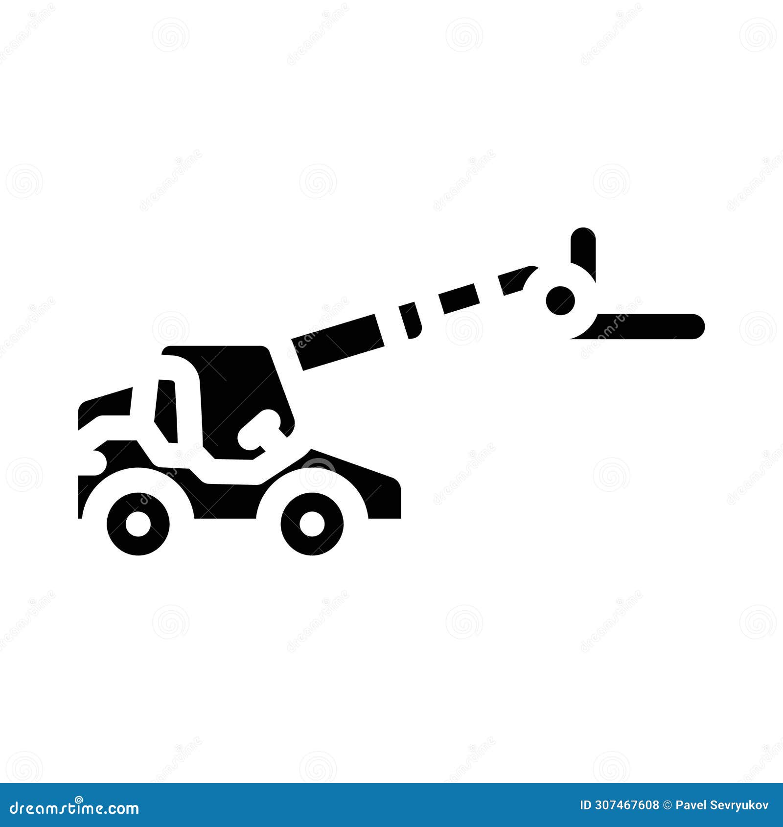 Telescopic Handler Construction Vehicle Glyph Icon Vector Illustration ...