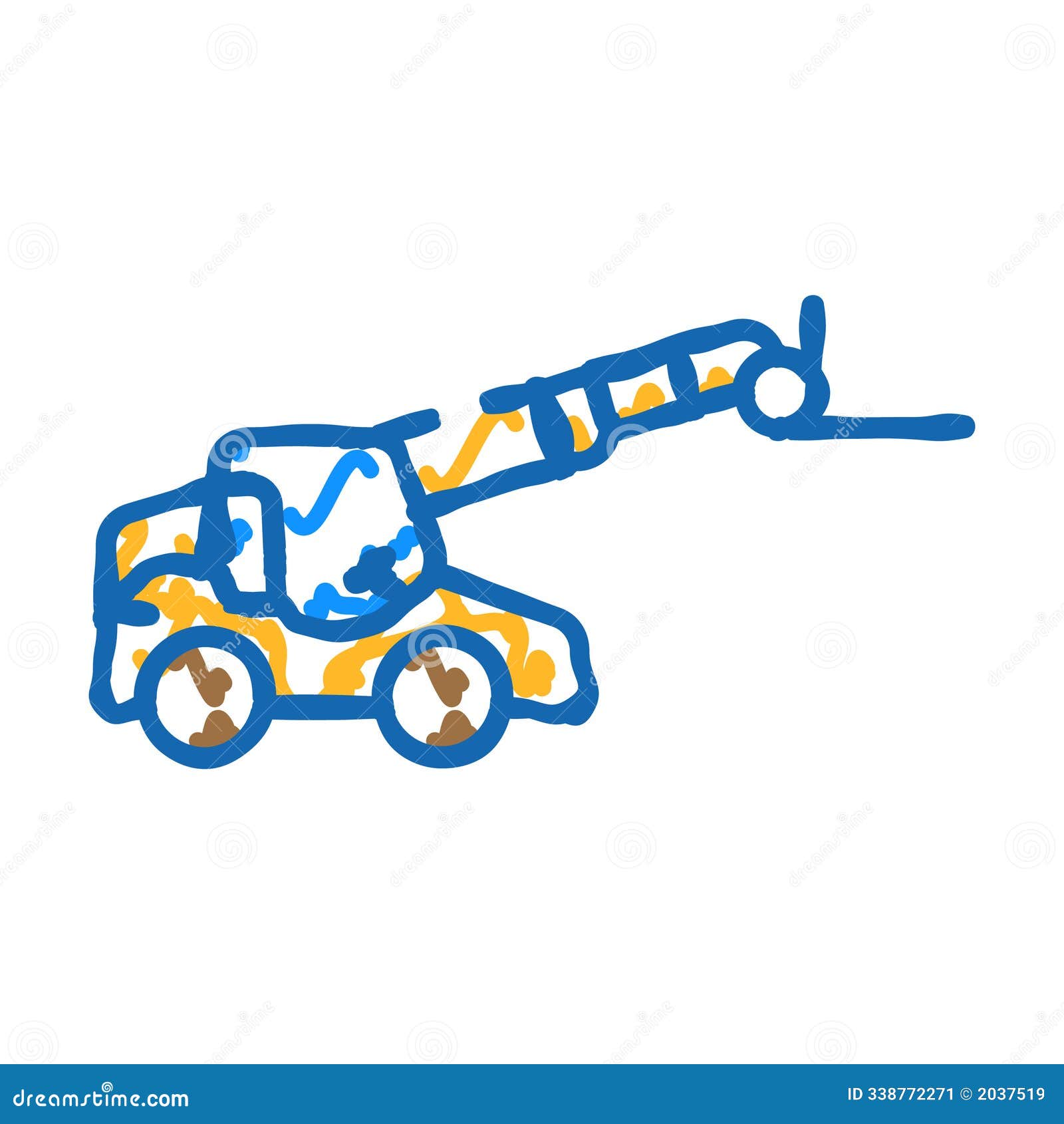 Telescopic Handler Construction Vehicle Icon Doodle Illustration ...