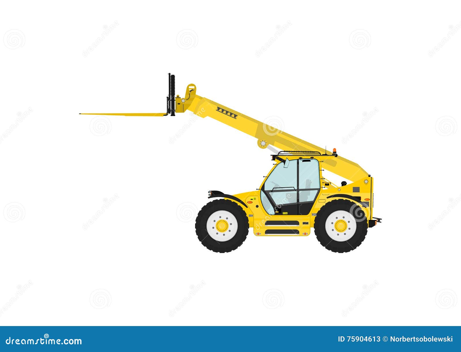 Telescopic handler stock vector. Illustration of lift - 75904613