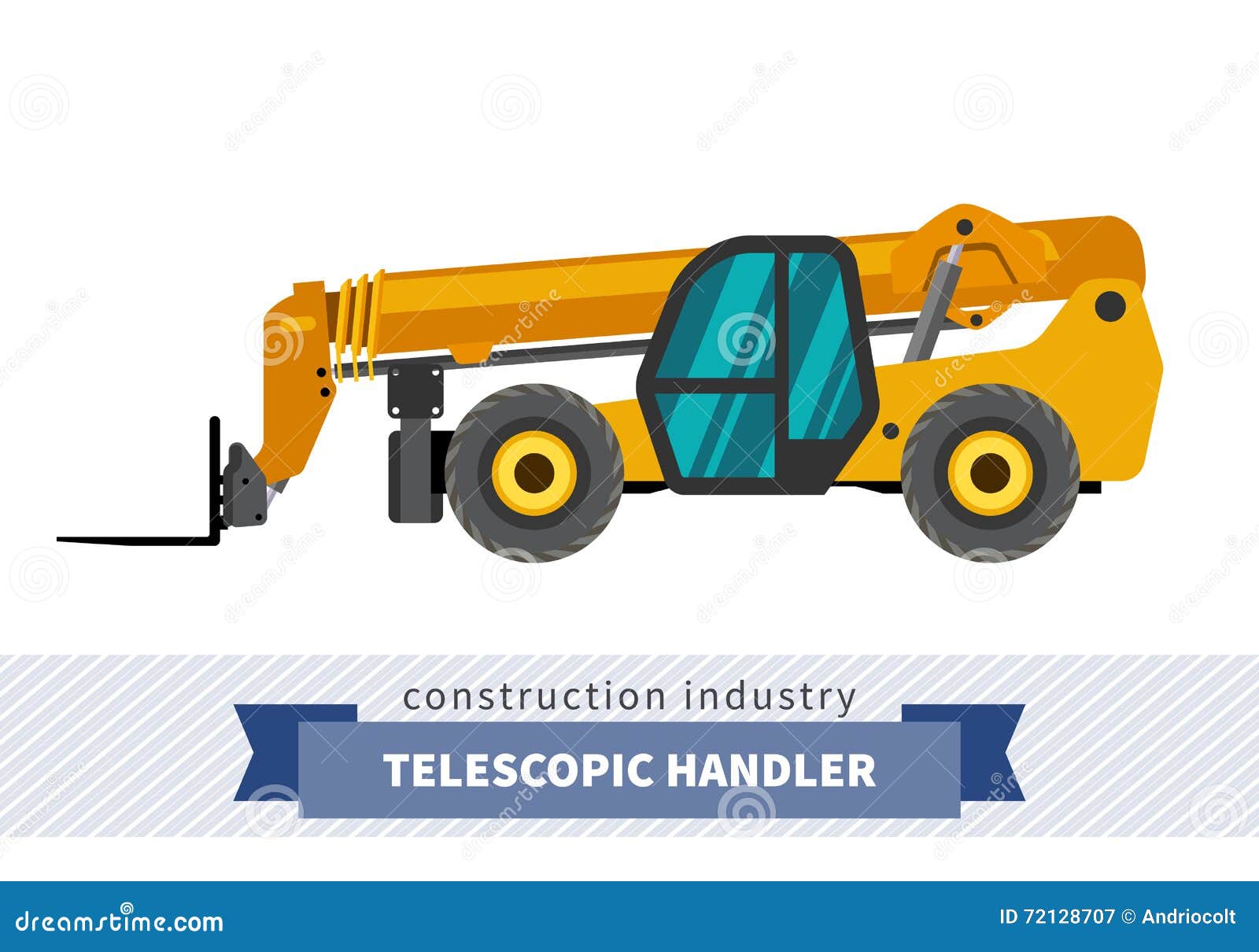 Telescopic Handler Forklift Stock Vector - Illustration of automobile ...
