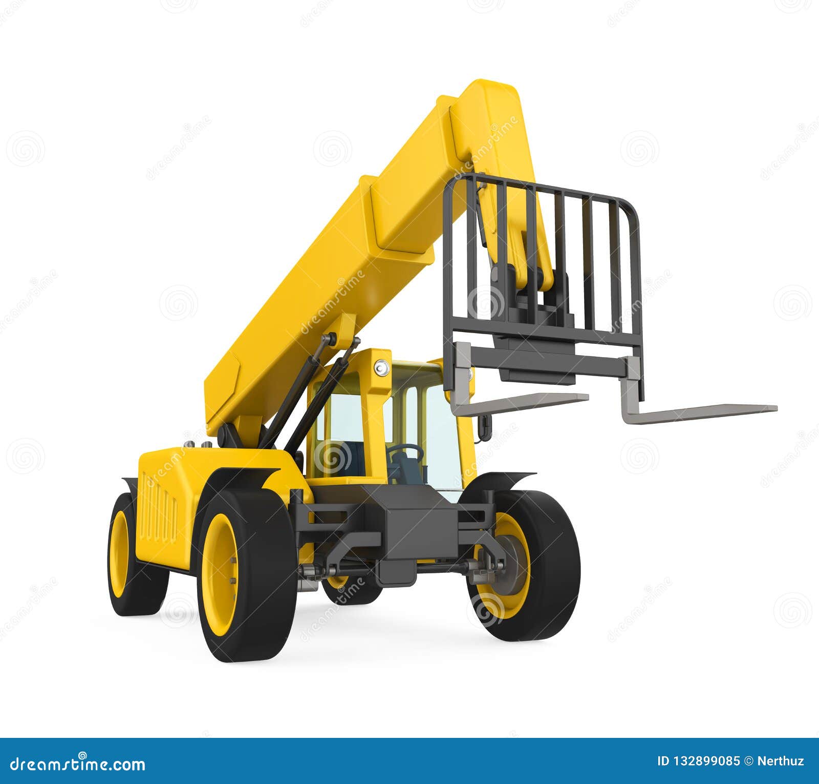 Telescopic Handler Forklift Cartoon Vector | CartoonDealer.com #72128707