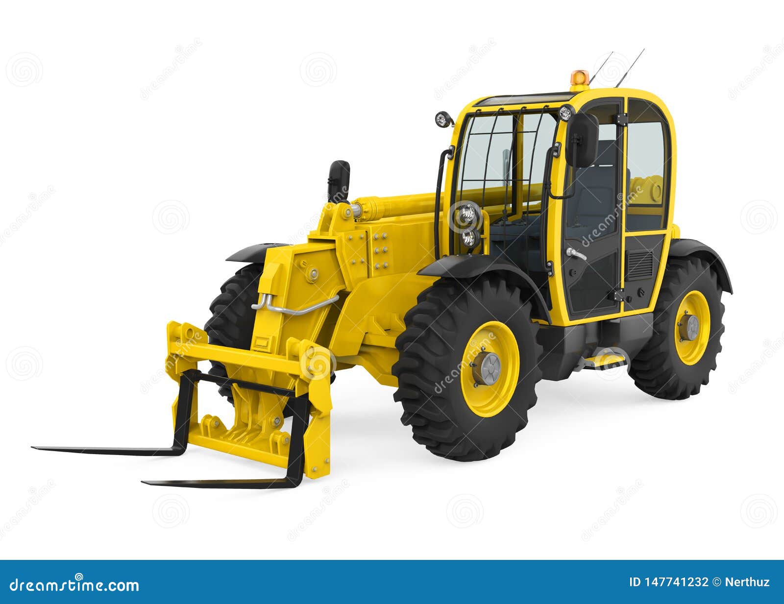 Telescopic Handler Isolated Stock Illustration - Illustration of ...