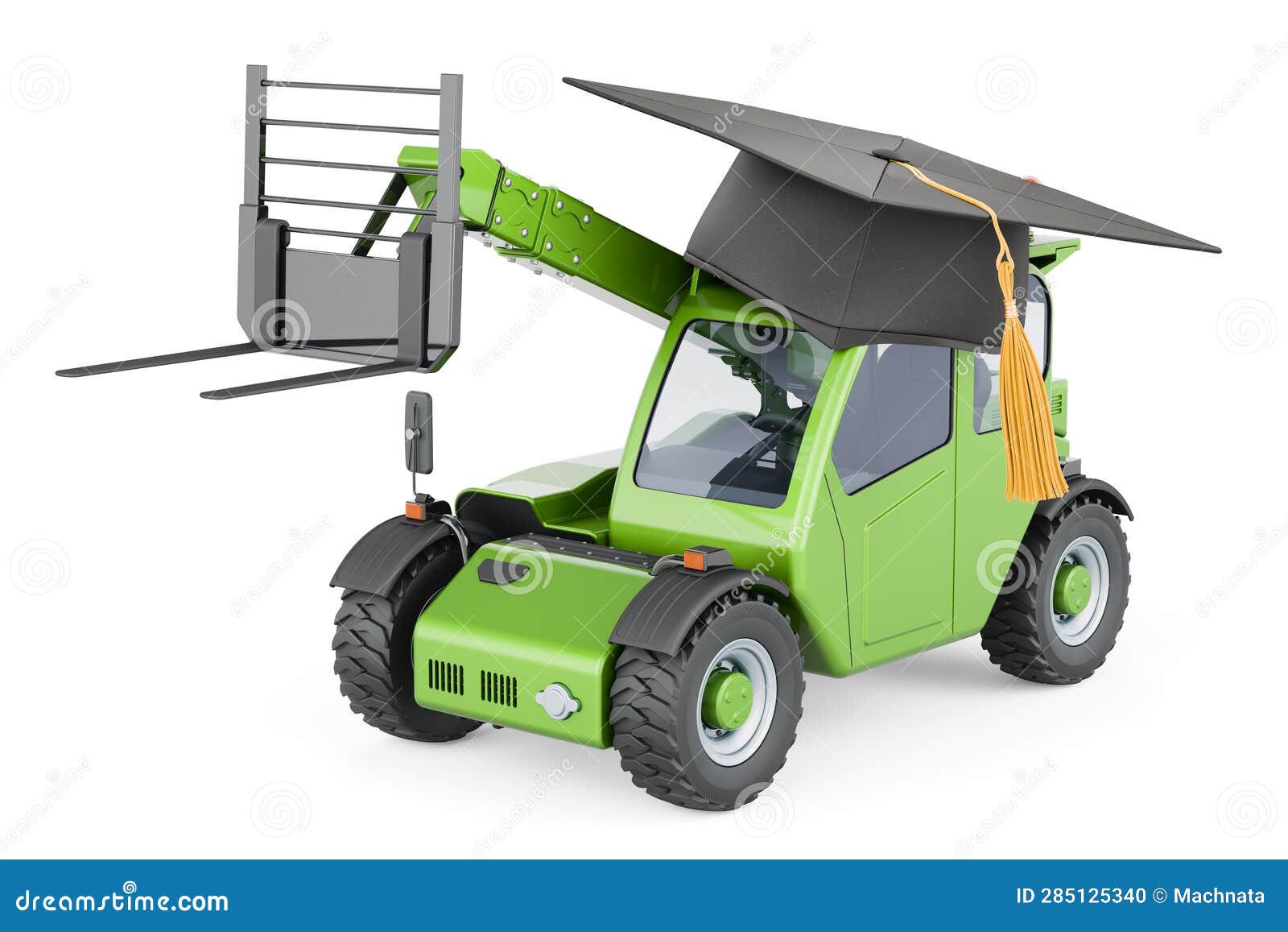 Telescopic Handlers With Map Pointer. 3D Rendering Stock Photo ...