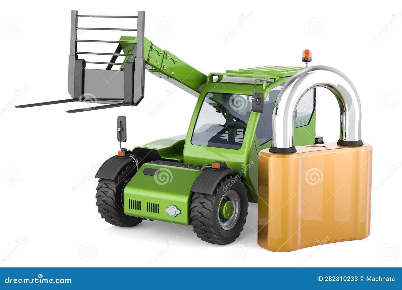 Telescopic Handlers With Energy Efficiency Chart. 3D Rendering Royalty ...