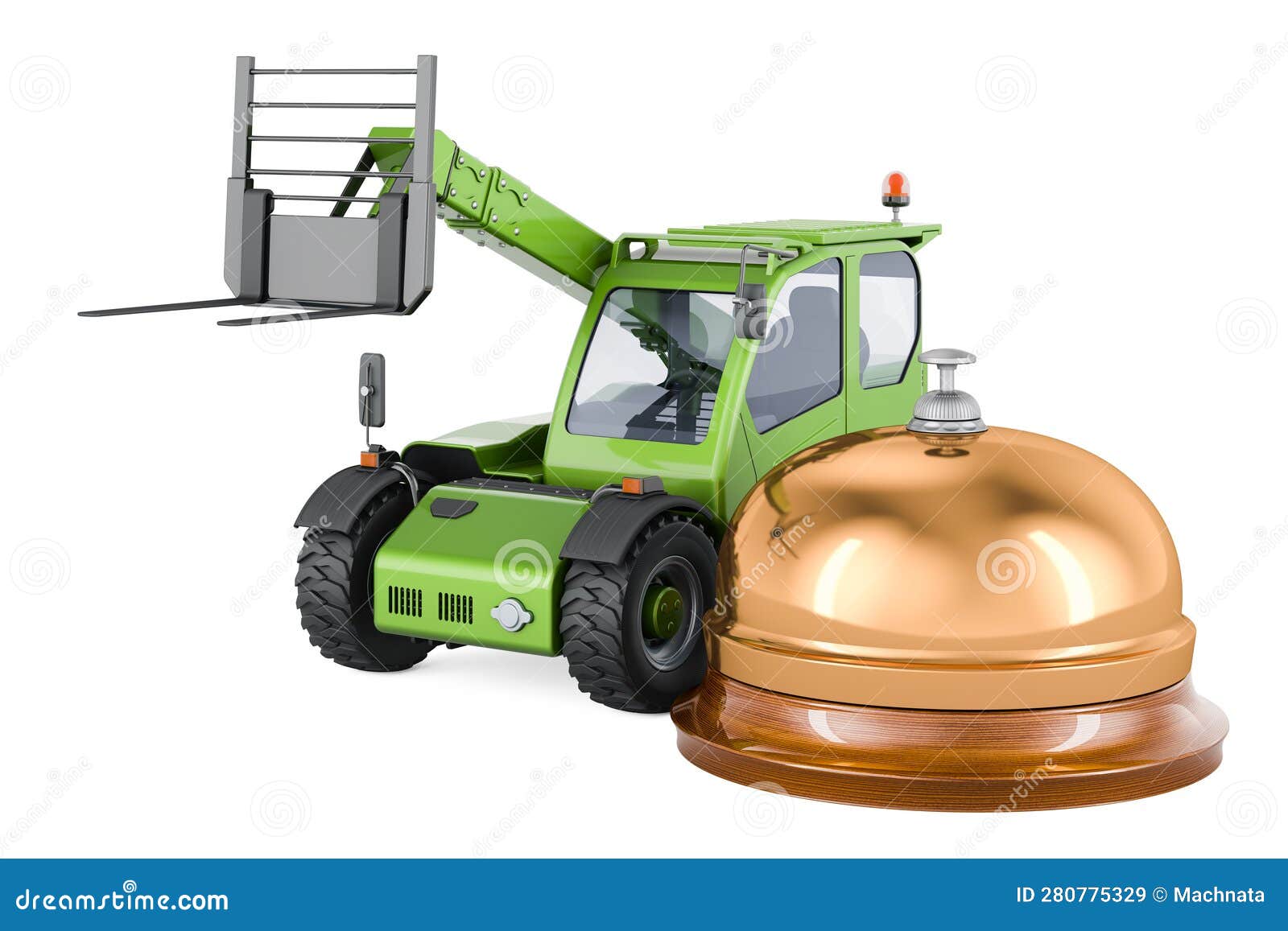 Telescopic Handlers With Map Pointer. 3D Rendering Stock Photo ...