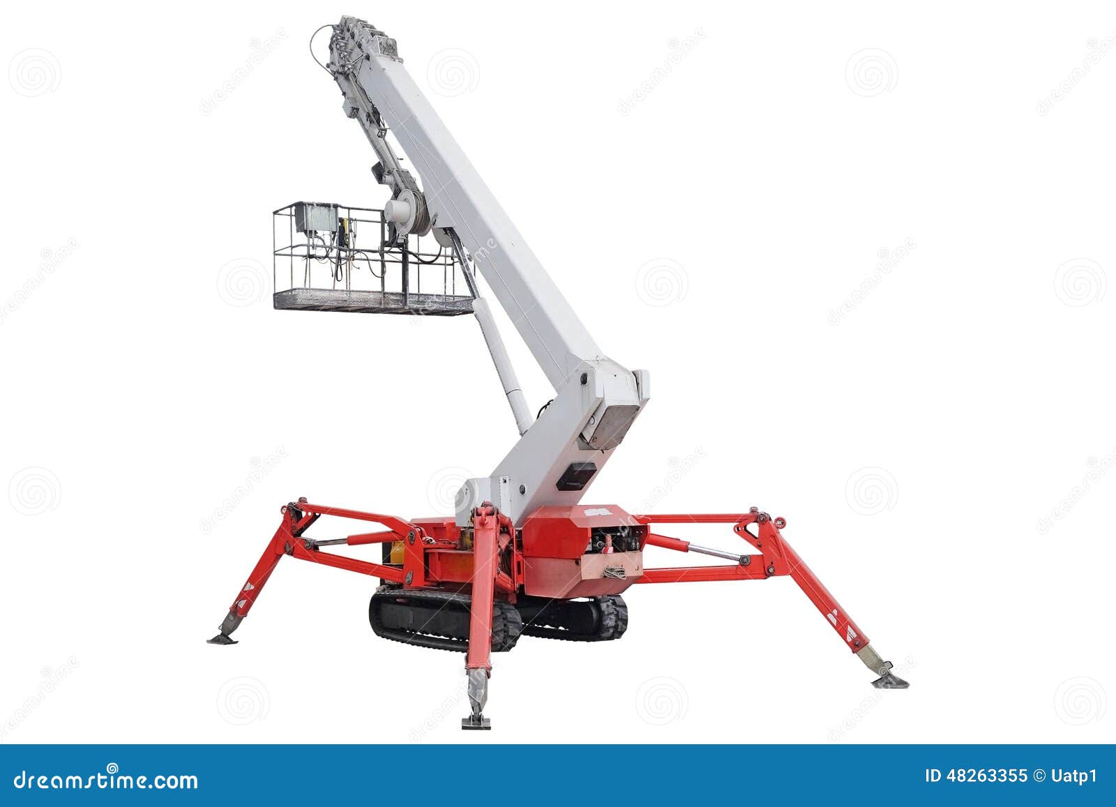 Telescopic Lift To Height. High-altitude Work. Platform On High Post ...