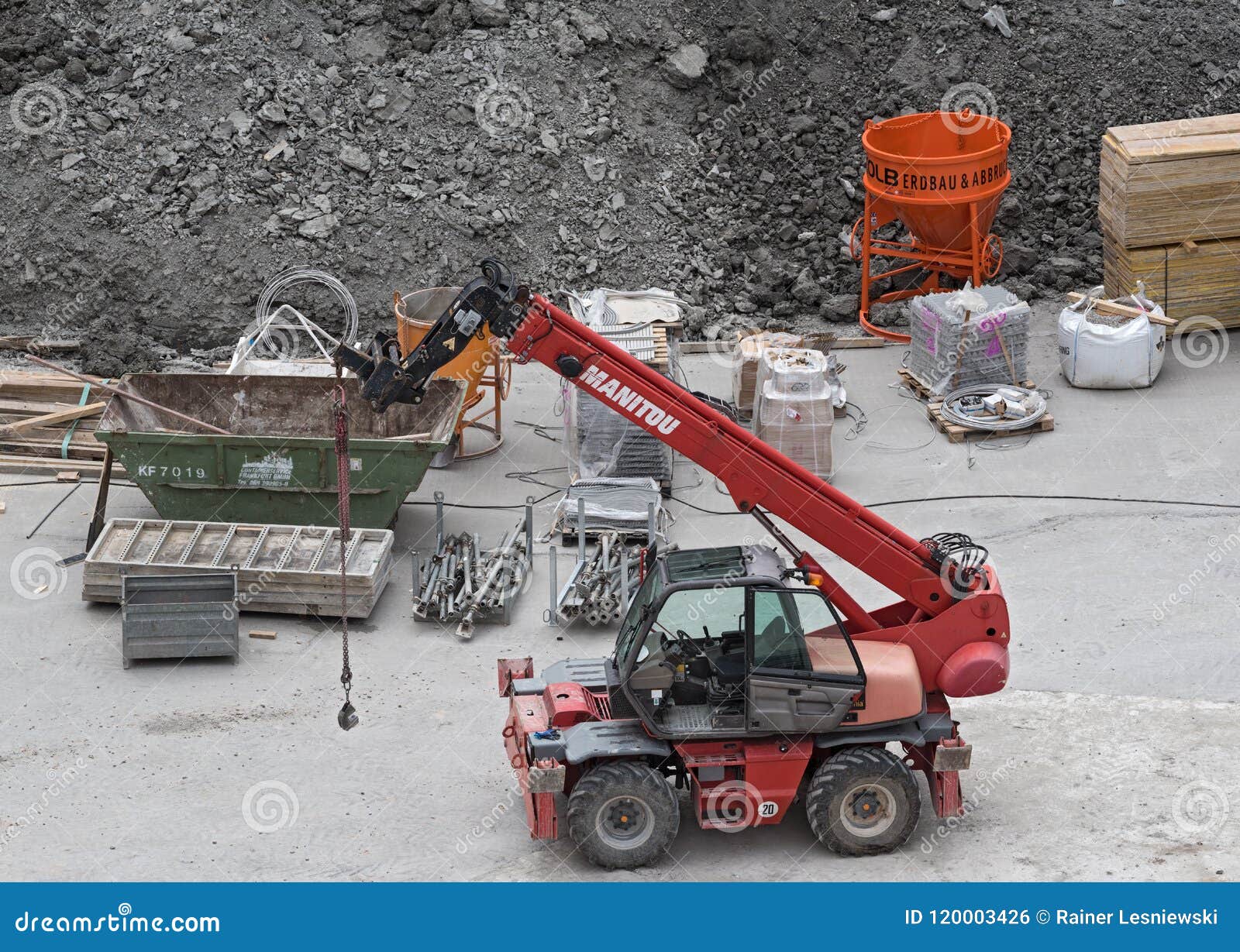 Telescopic Loader on a Construction Site Editorial Photo - Image of ...