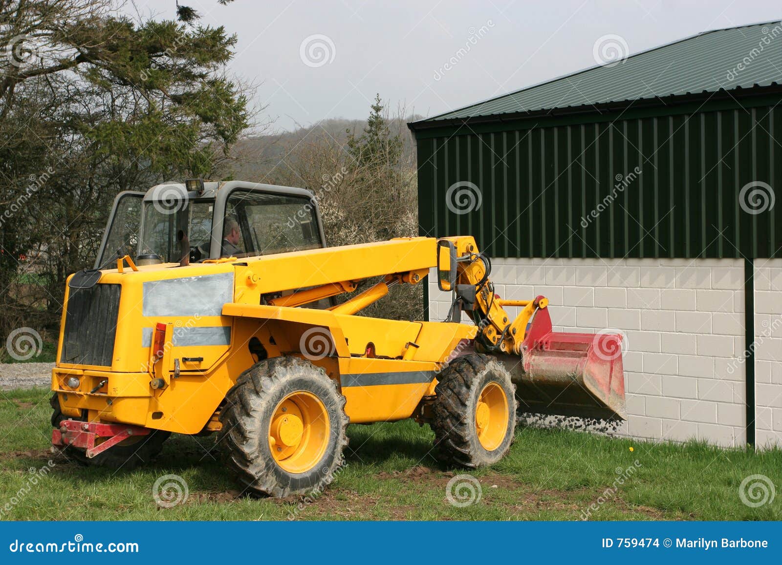 Telescopic Loader Tipping Gravel Stock Photo - Image of dozer ...