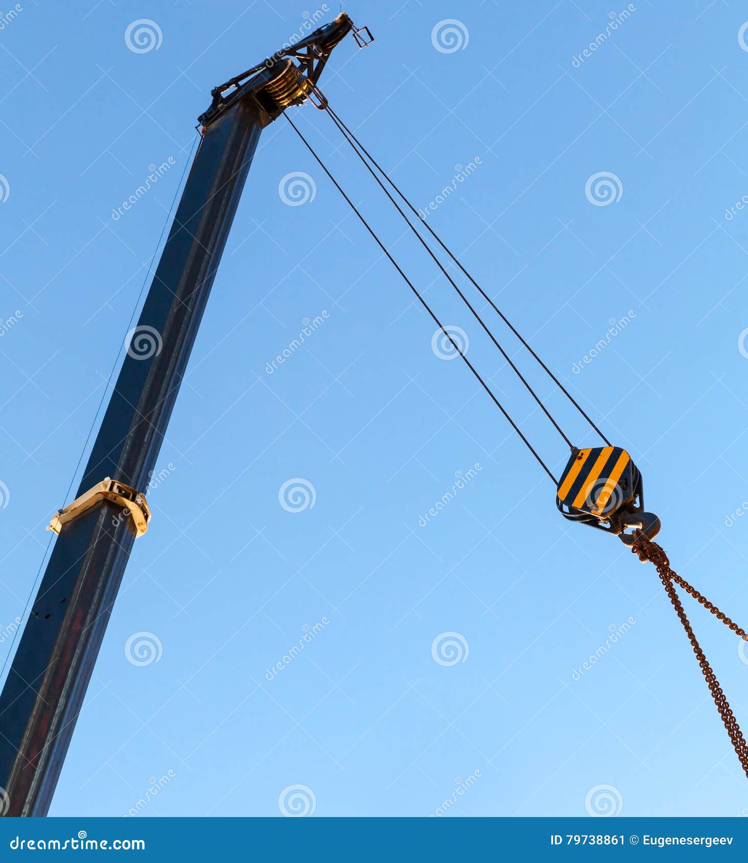 Telescopic Mobile Crane Boom with Hook Stock Image - Image of lift ...