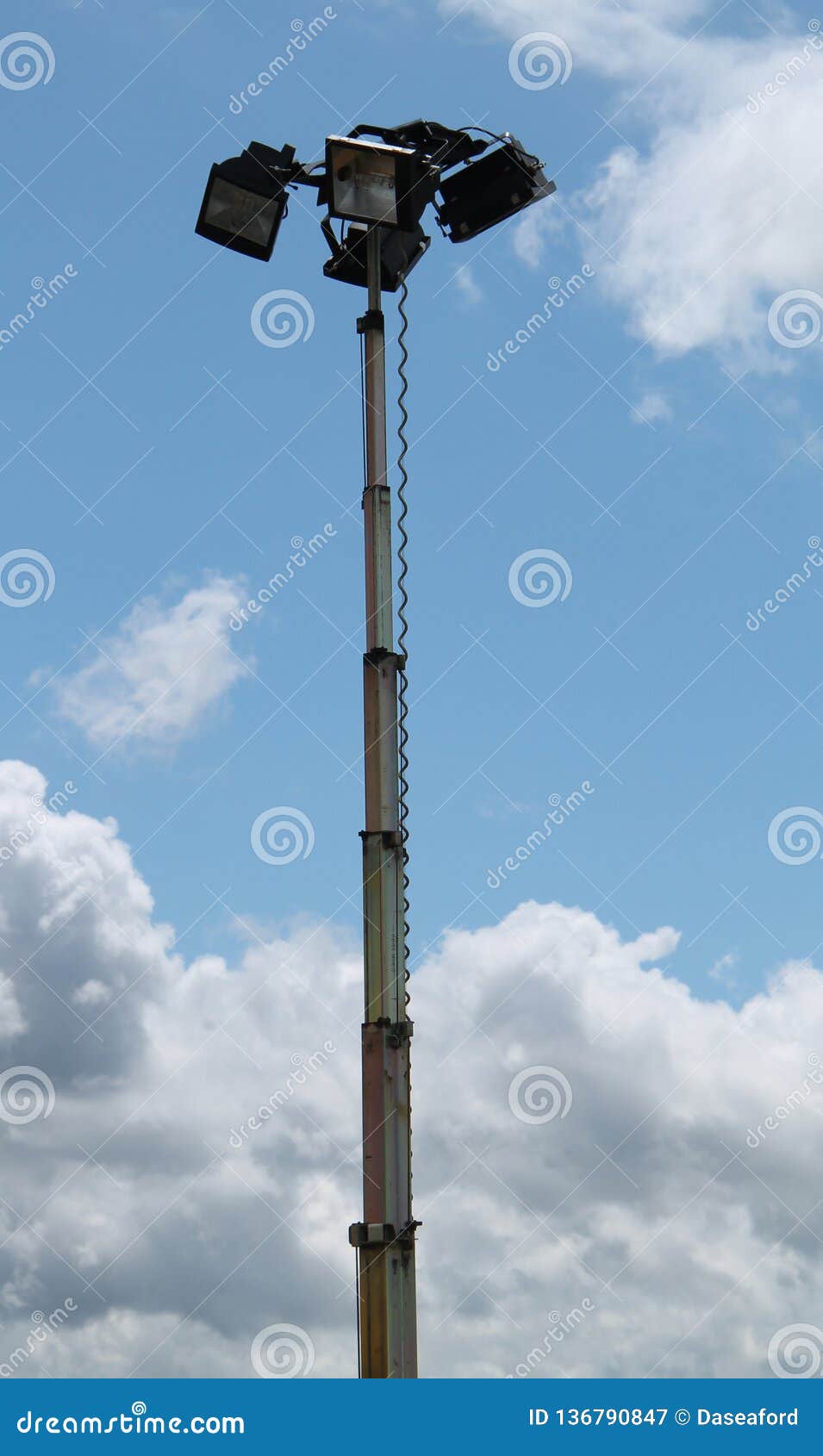 Telescopic Mobile Floodlights. Stock Image - Image of light, bulb ...