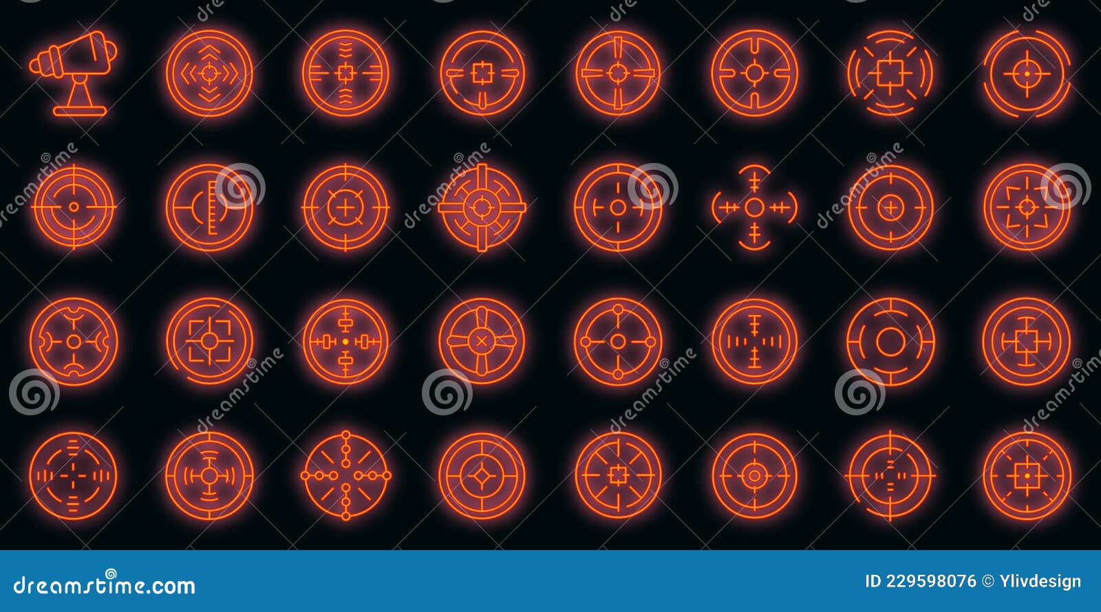 Telescopic Sight Icons Set Vector Neon Stock Vector - Illustration of ... Telescopic Sight Icons Set Vector Neon Stock Vector - Illustration of ...