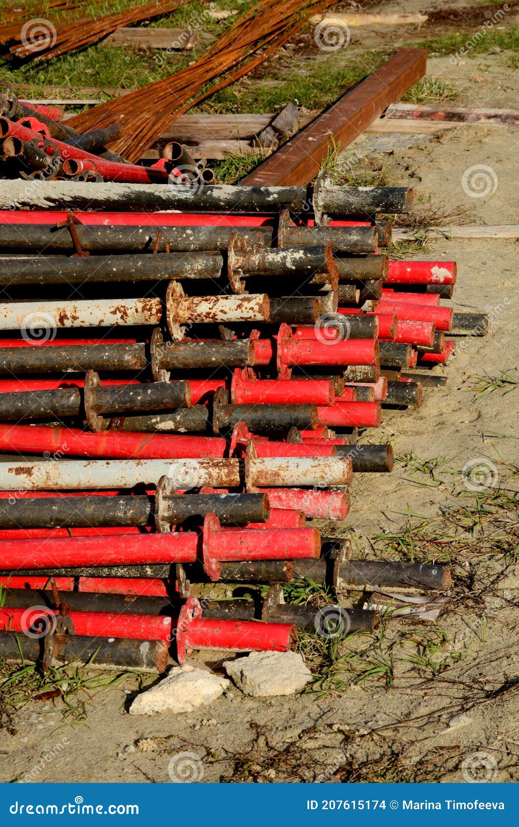 Telescopic Slab Formwork Of Monolithic Slabs Lies In A Heap On The ...