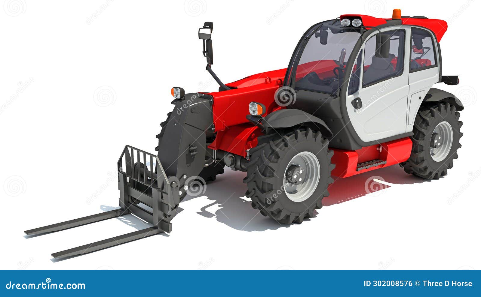 Telehandler With Bucket Cartoon Vector | CartoonDealer.com #76017707