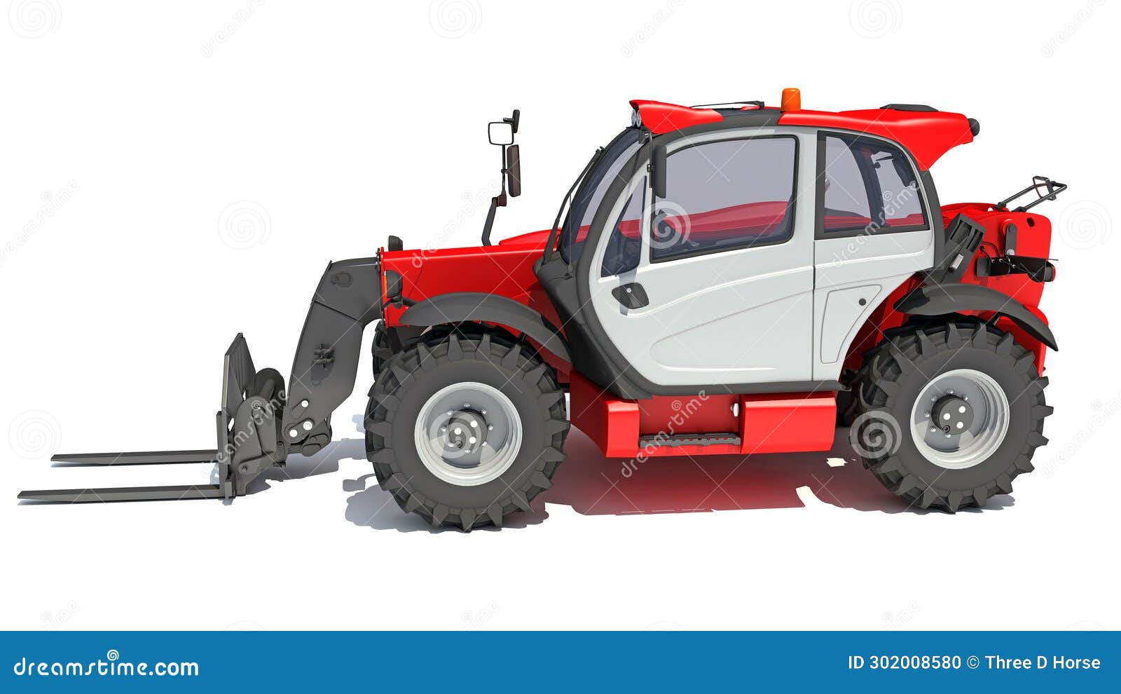 Telehandler With Bucket Cartoon Vector | CartoonDealer.com #76017707