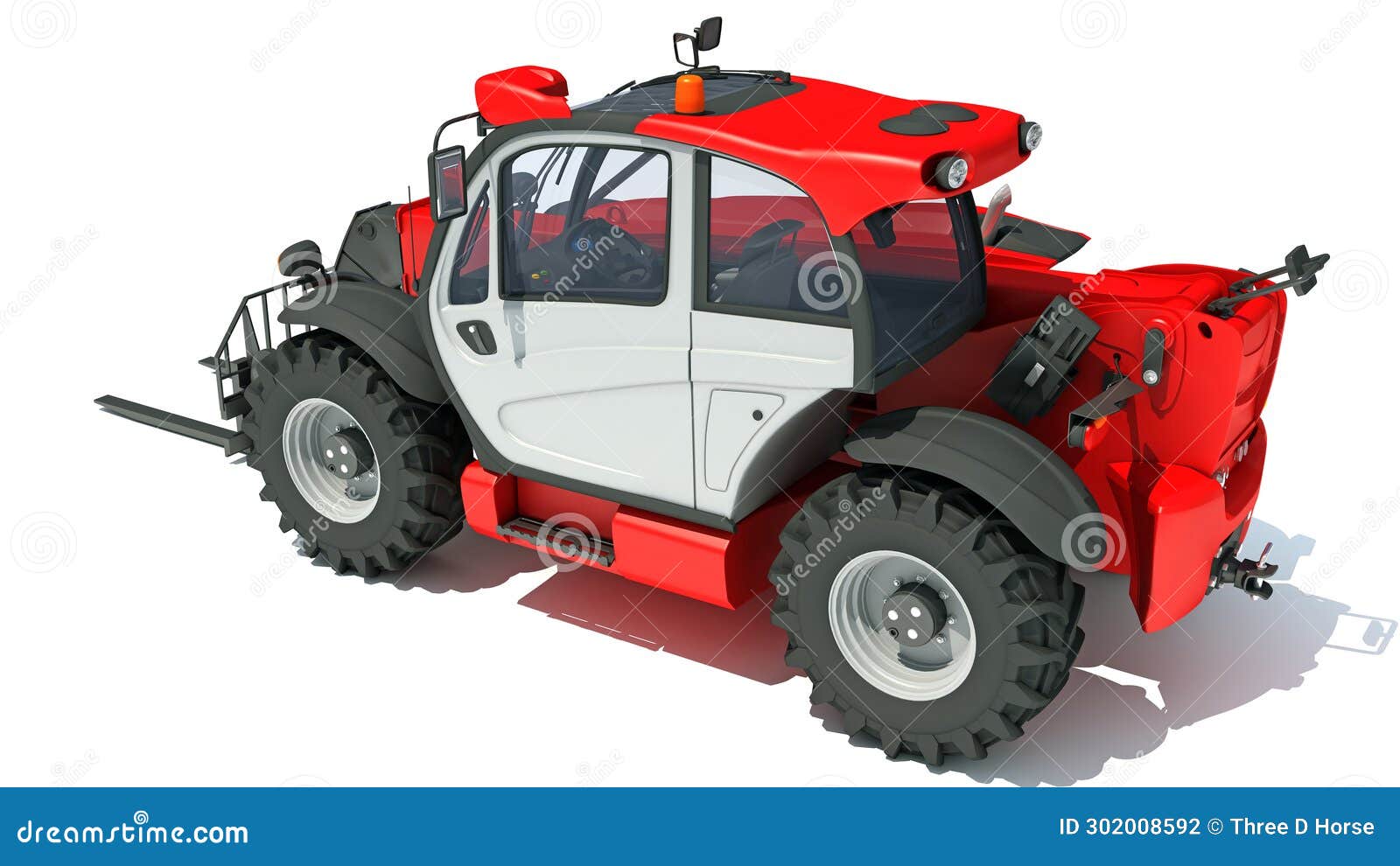 Telescopic Telehandler 3D Rendering Heavy Construction Machinery on ...