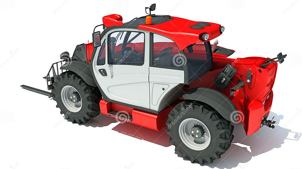 Telescopic Telehandler 3D Rendering Heavy Construction Machinery on ...