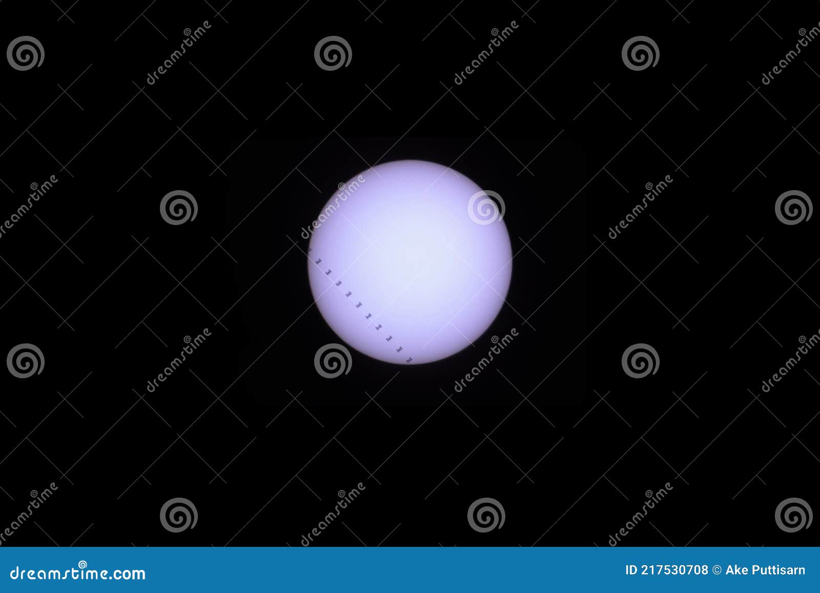 Telescopic View of the Sun As the International Space Station ISS ...