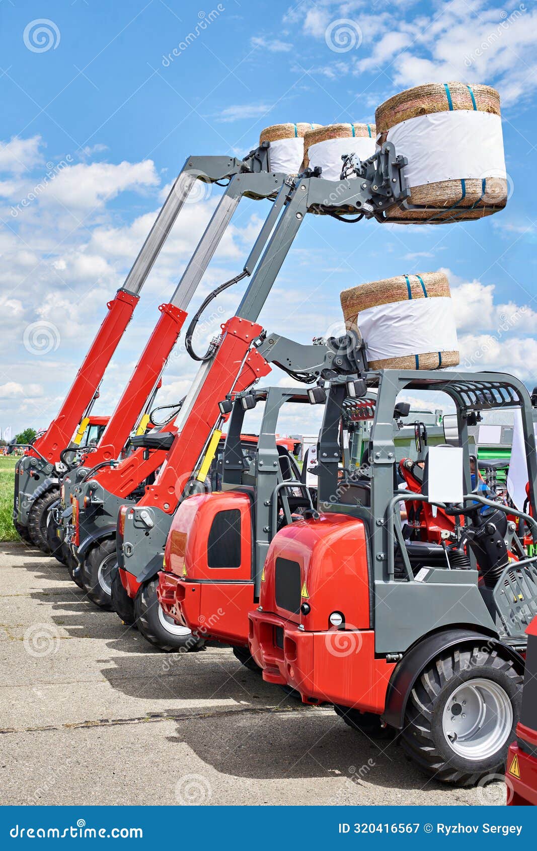 Telescopic Wheel Loader with Vertical Lift Stock Image - Image of ...