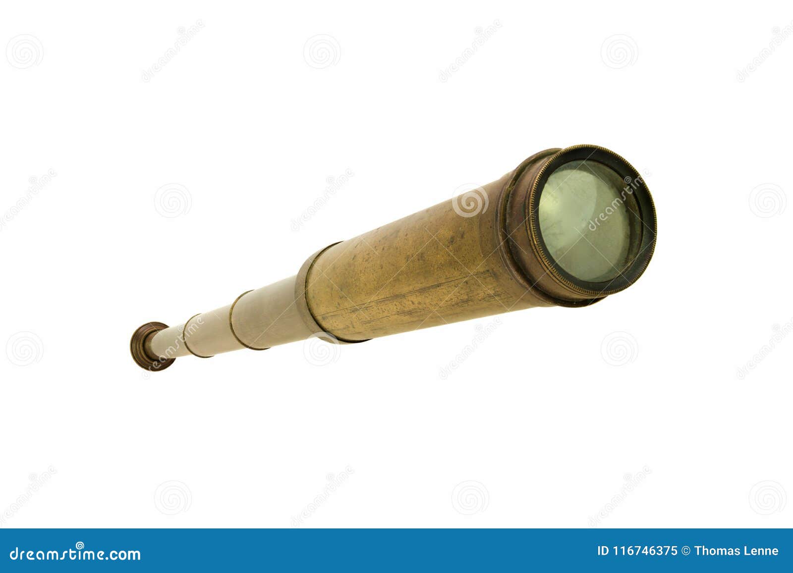 Telescopio Monocular Antiguo Aislado Imagen de archivo - Imagen de ...