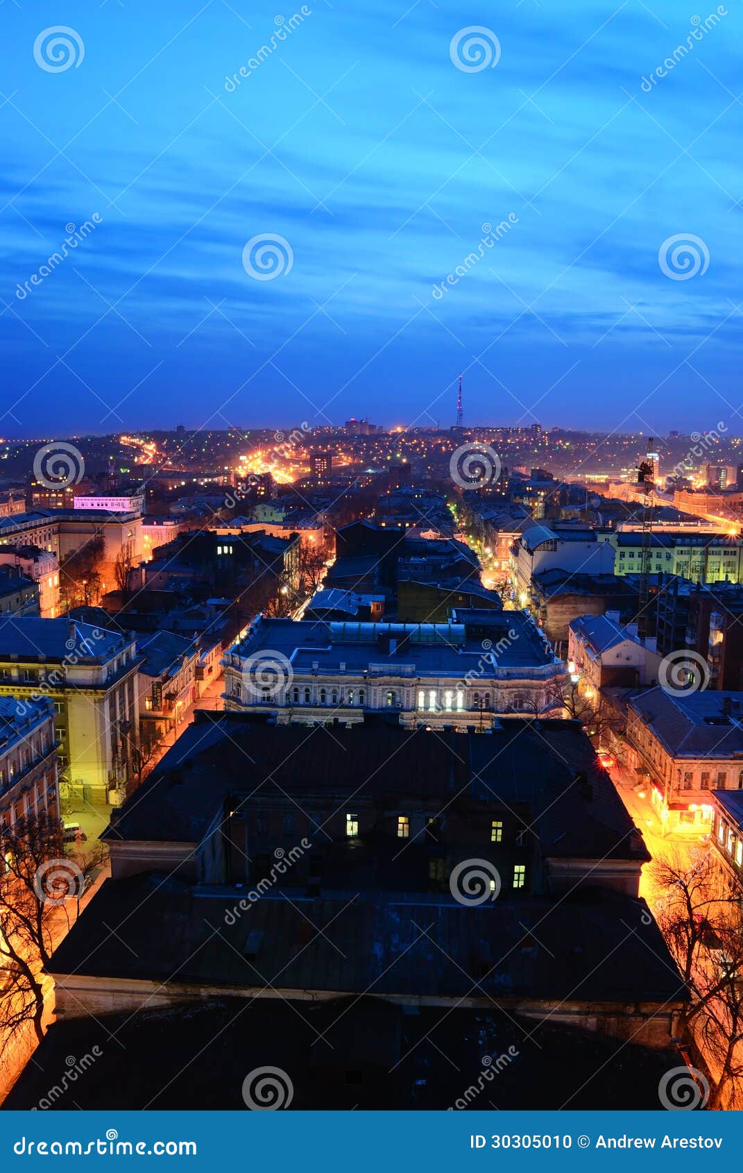 Night Cityscape. Russia. Rostov-on-Don. Stock Photo - Image of evening ...