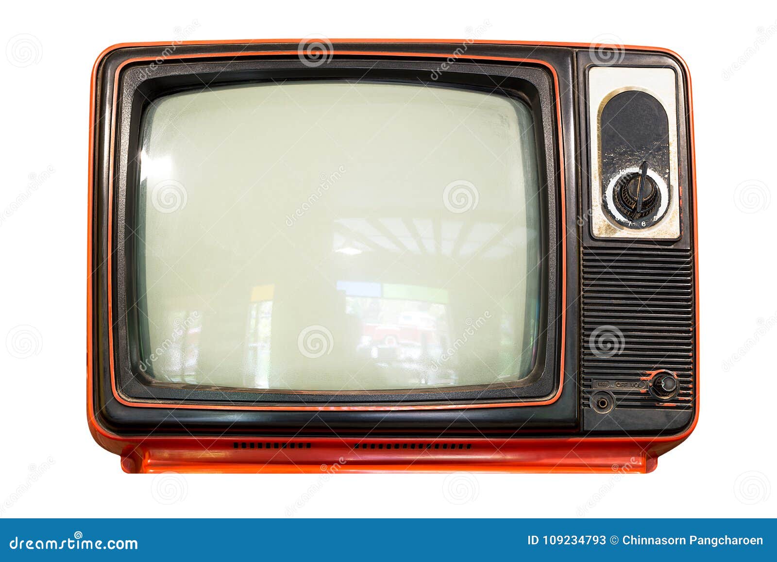 Televisión vieja aislada imagen de archivo. Imagen de canal - 109234793