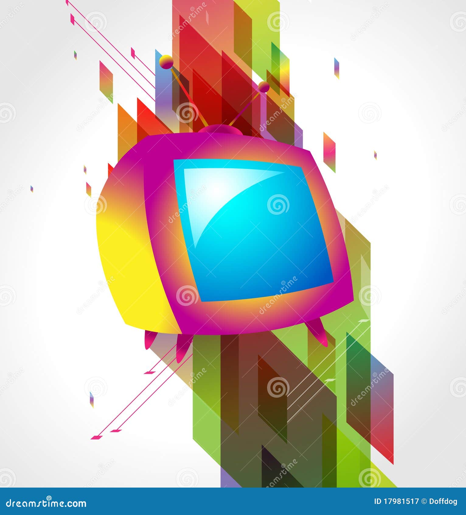 Television on Abstract Background Stock Vector - Illustration of retro ...