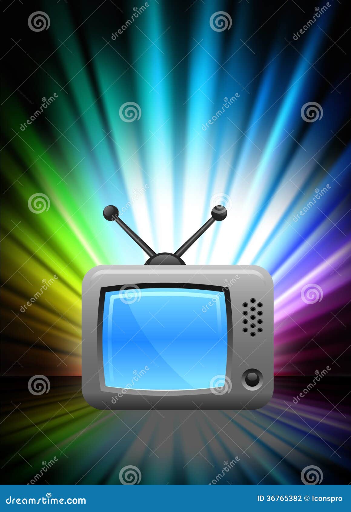 Television on Abstract Spectrum Background Stock Illustration ...