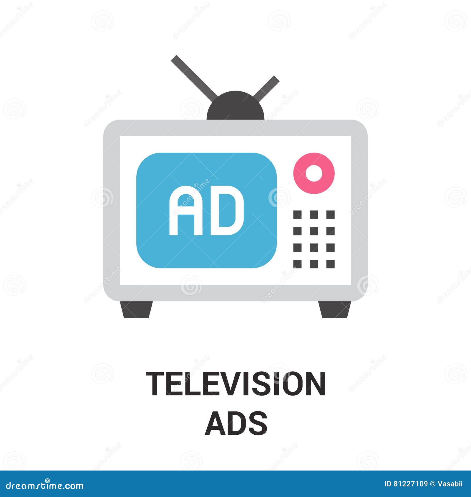 Television ads icon stock vector. Illustration of logo - 81227109