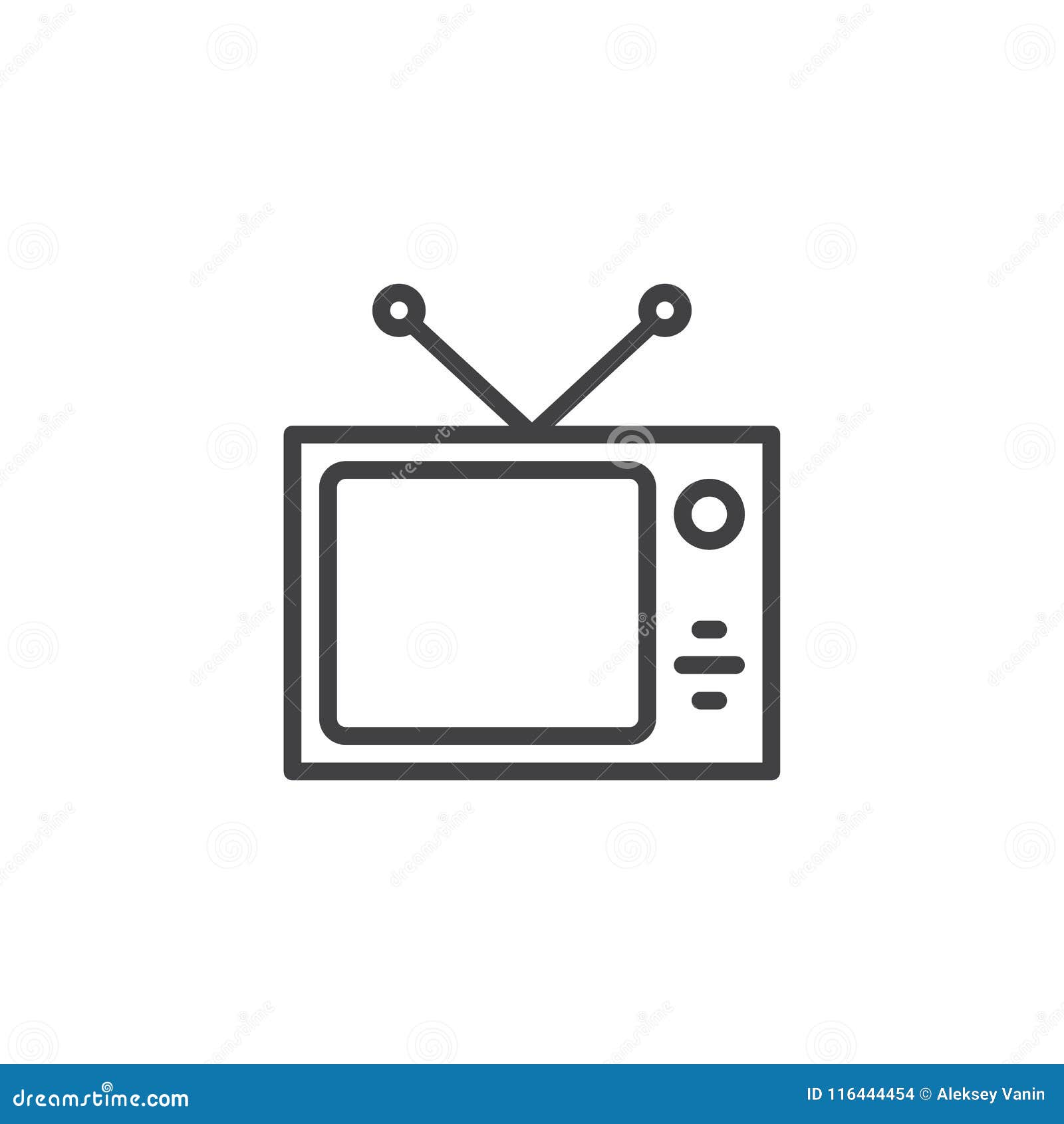 Television with Antenna Outline Icon Stock Vector - Illustration of ... Television with Antenna Outline Icon Stock Vector - Illustration of ...