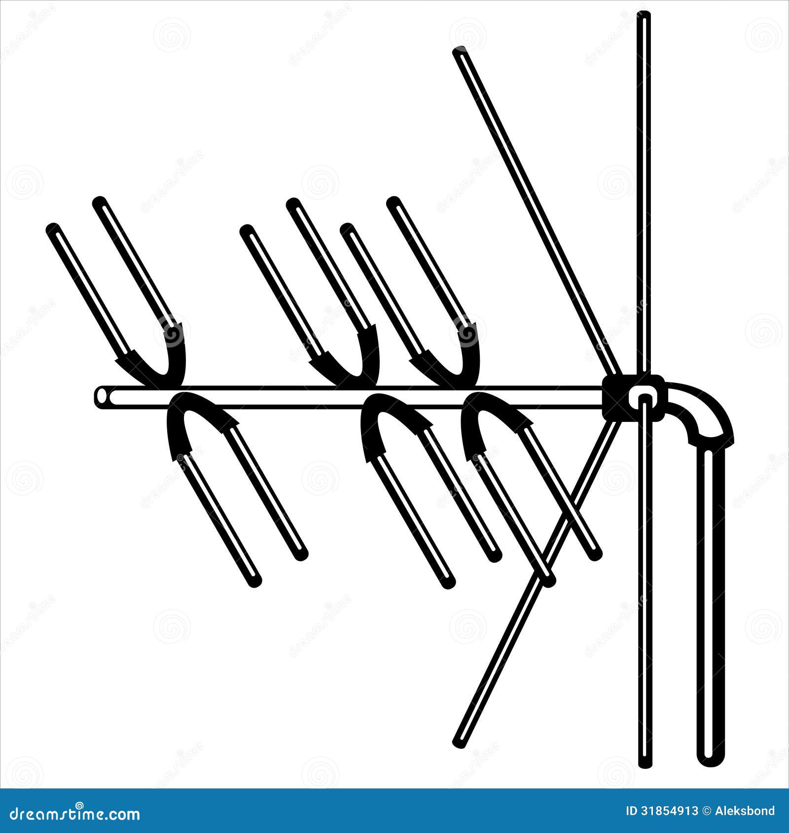 Television Antenna Icons Set Isolated On White Background. Silhouettes ...