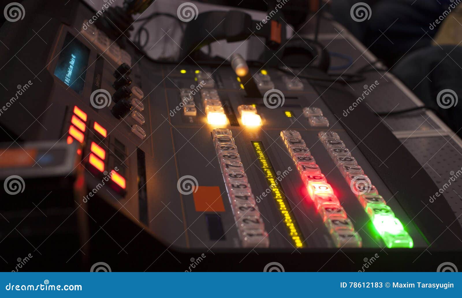 Television Broadcast Gallery. Stock Image - Image of large, button ...