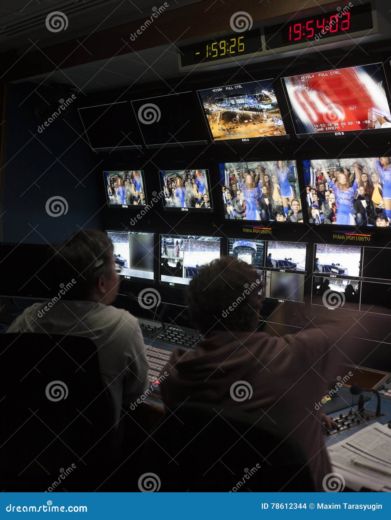 Television Broadcast Gallery. Editorial Stock Image - Image of button ...
