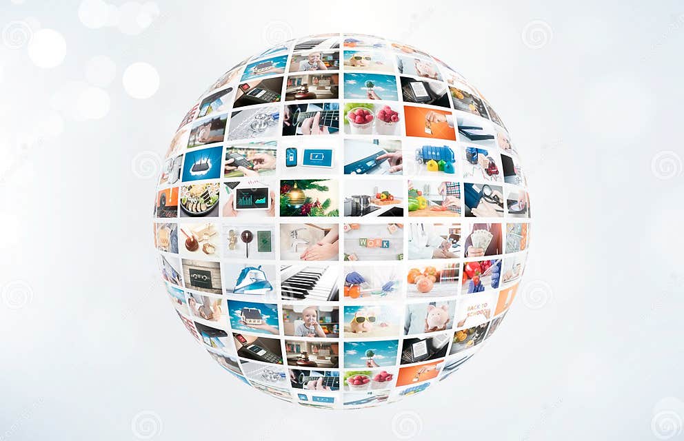 Television Broadcast Multimedia Sphere Abstract Composition Stock Image ...