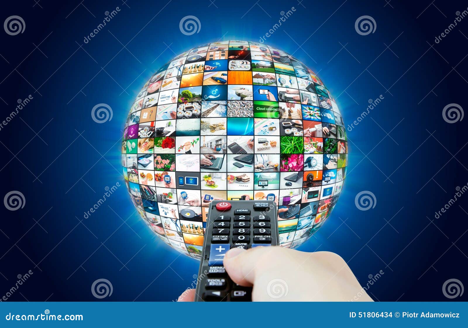 Television Broadcast Multimedia Sphere Abstract Composition Stock Photo ...