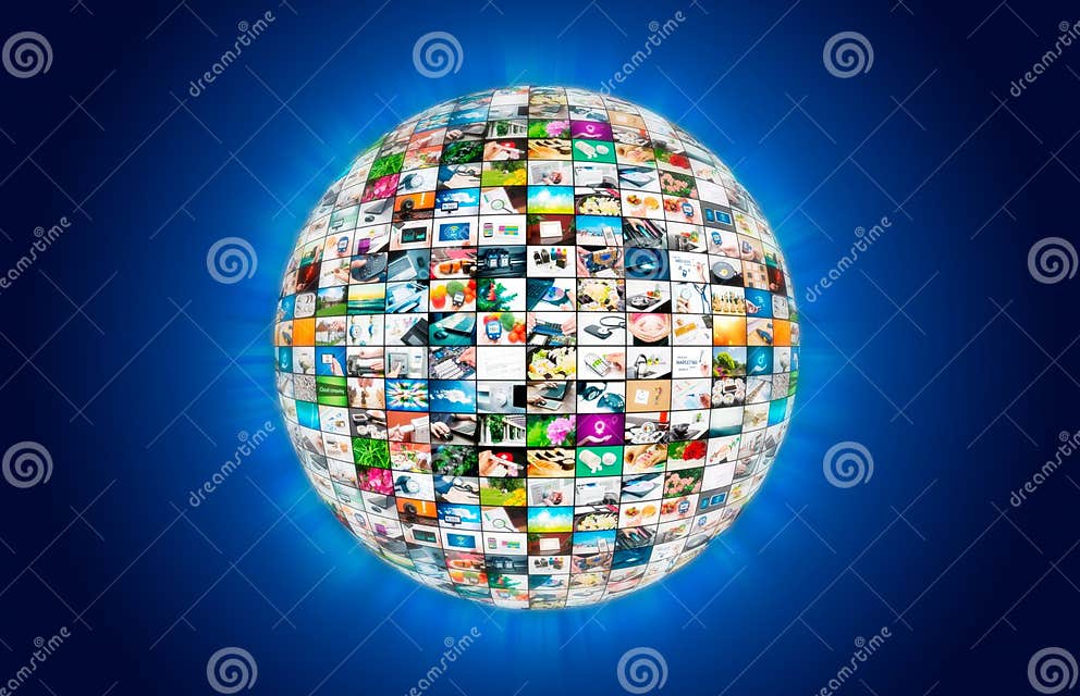 Television Broadcast Multimedia Sphere Globe Abstract Composition Stock ...