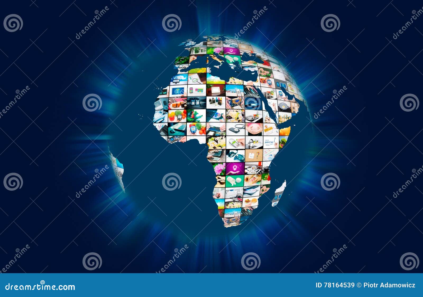 Television Broadcast Multimedia World Globe Abstract Composition Stock ...