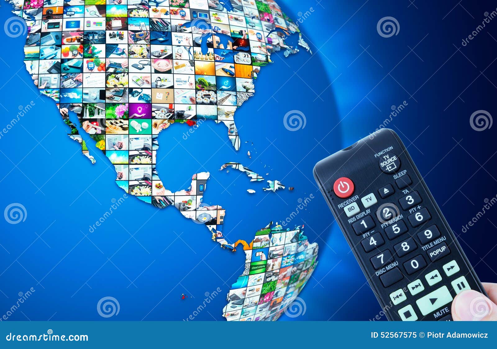Television Broadcast Multimedia World Map Stock Image - Image of stream ...