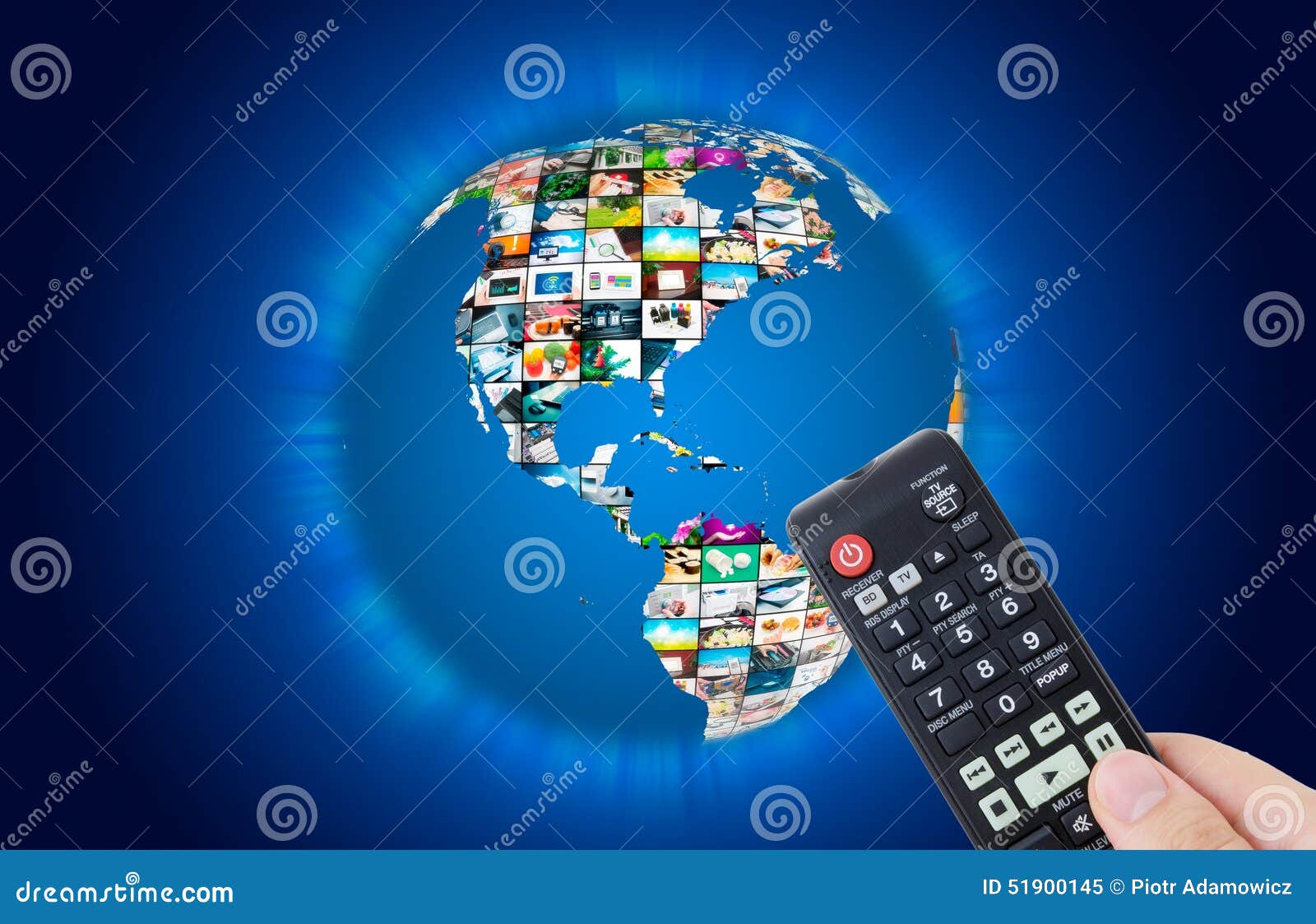 Television Broadcast Multimedia World Map Stock Image - Image of ...