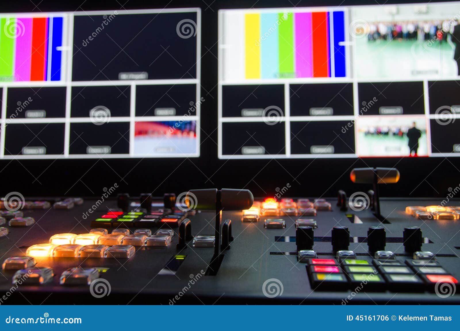 Television Broadcast Room stock photo. Image of mixer - 45161706