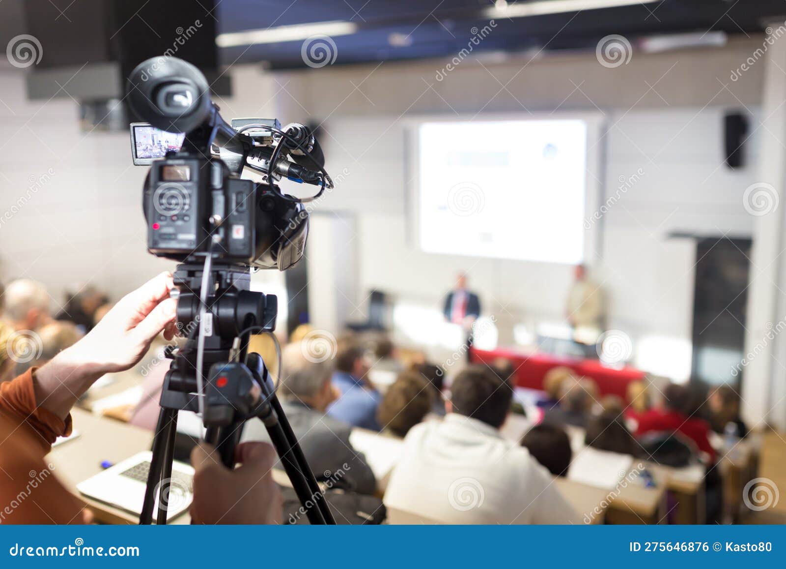 Television Broadcasted Press Conference. Stock Photo - Image of meeting ...