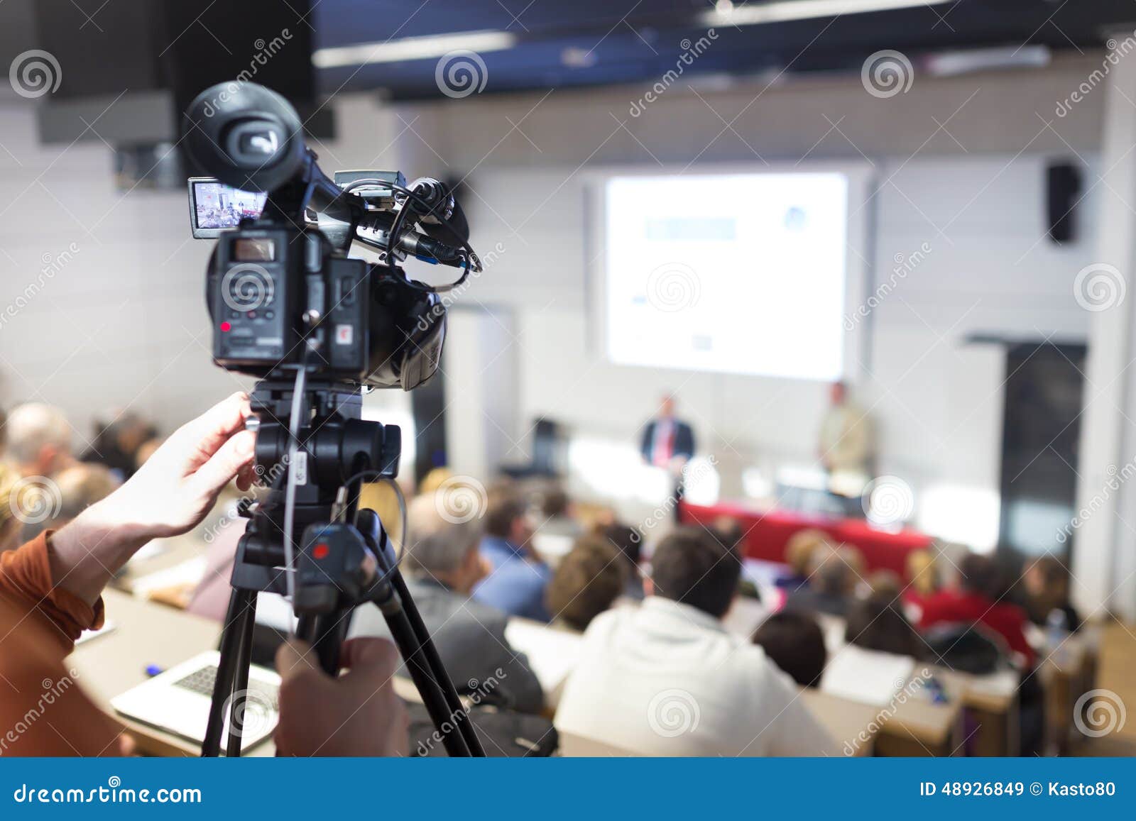 Television Broadcasted Press Conference. Stock Image - Image of manager ...