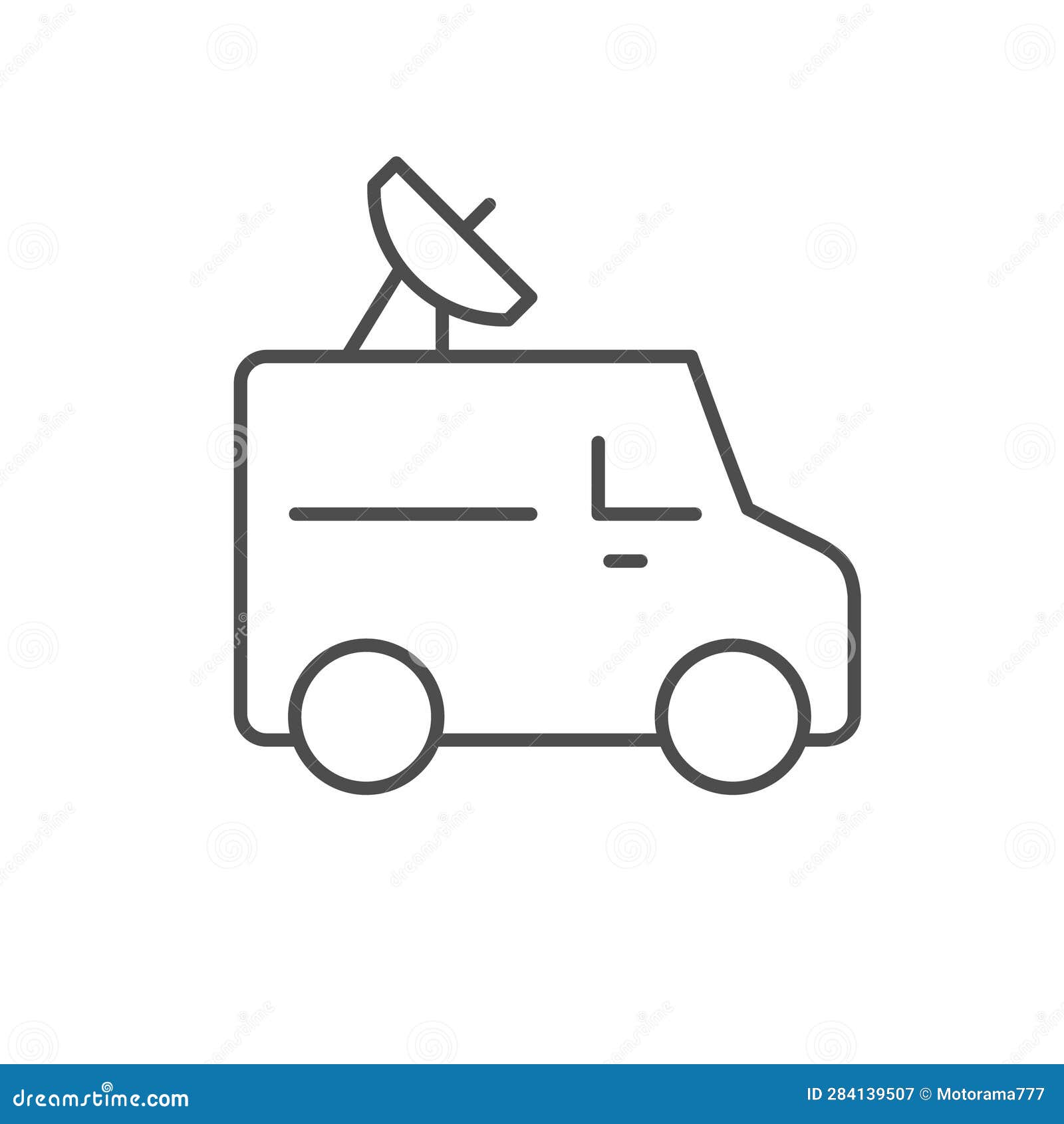 Television Bus Line Outline Icon Stock Vector - Illustration of station ...
