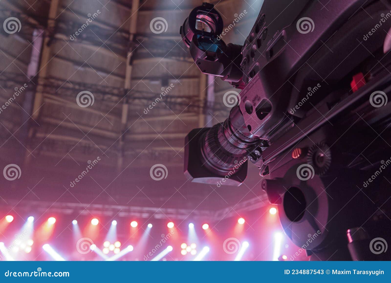 Television Camera. Camera in a Concert Hall Stock Image - Image of ...