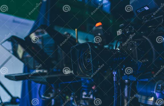 Television Camera Ready To Work in the Studio Closeup Stock Image ...