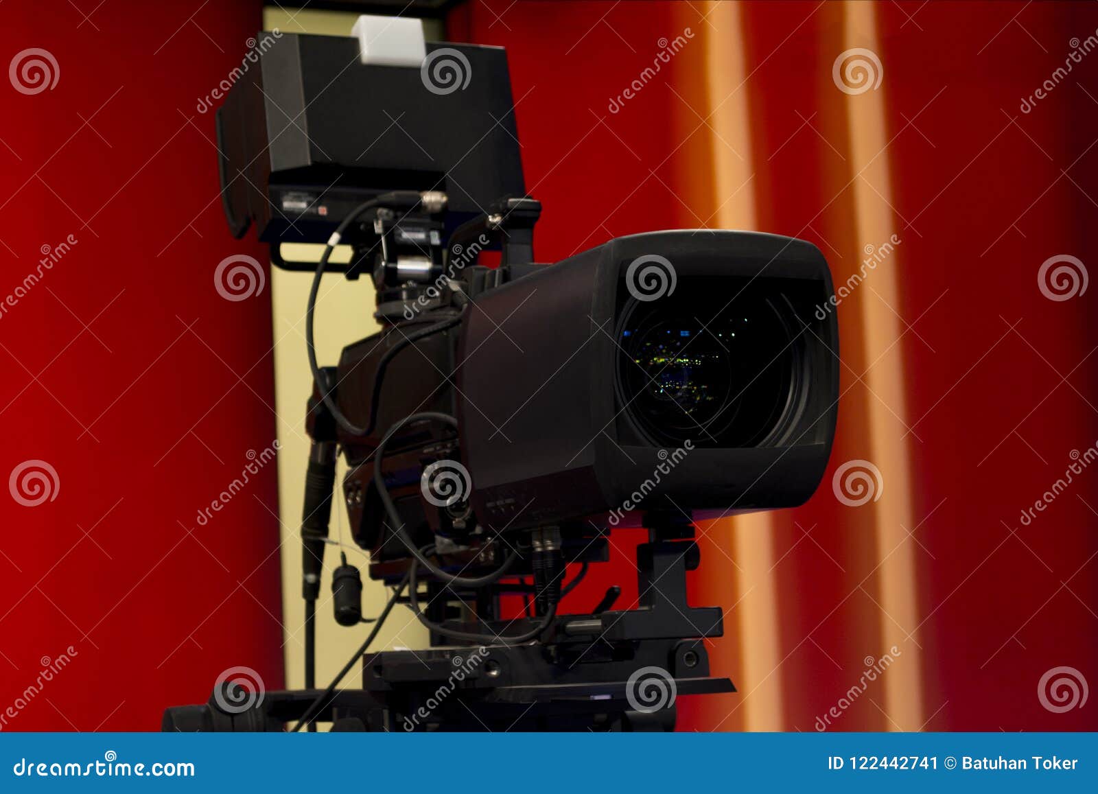 Television Camera in TV Studio Stock Image - Image of lighting, color ...