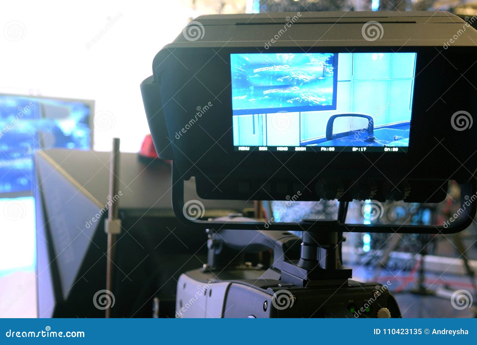 Television Camera. Video Camera-recording Show in TV Studio-focus on ...