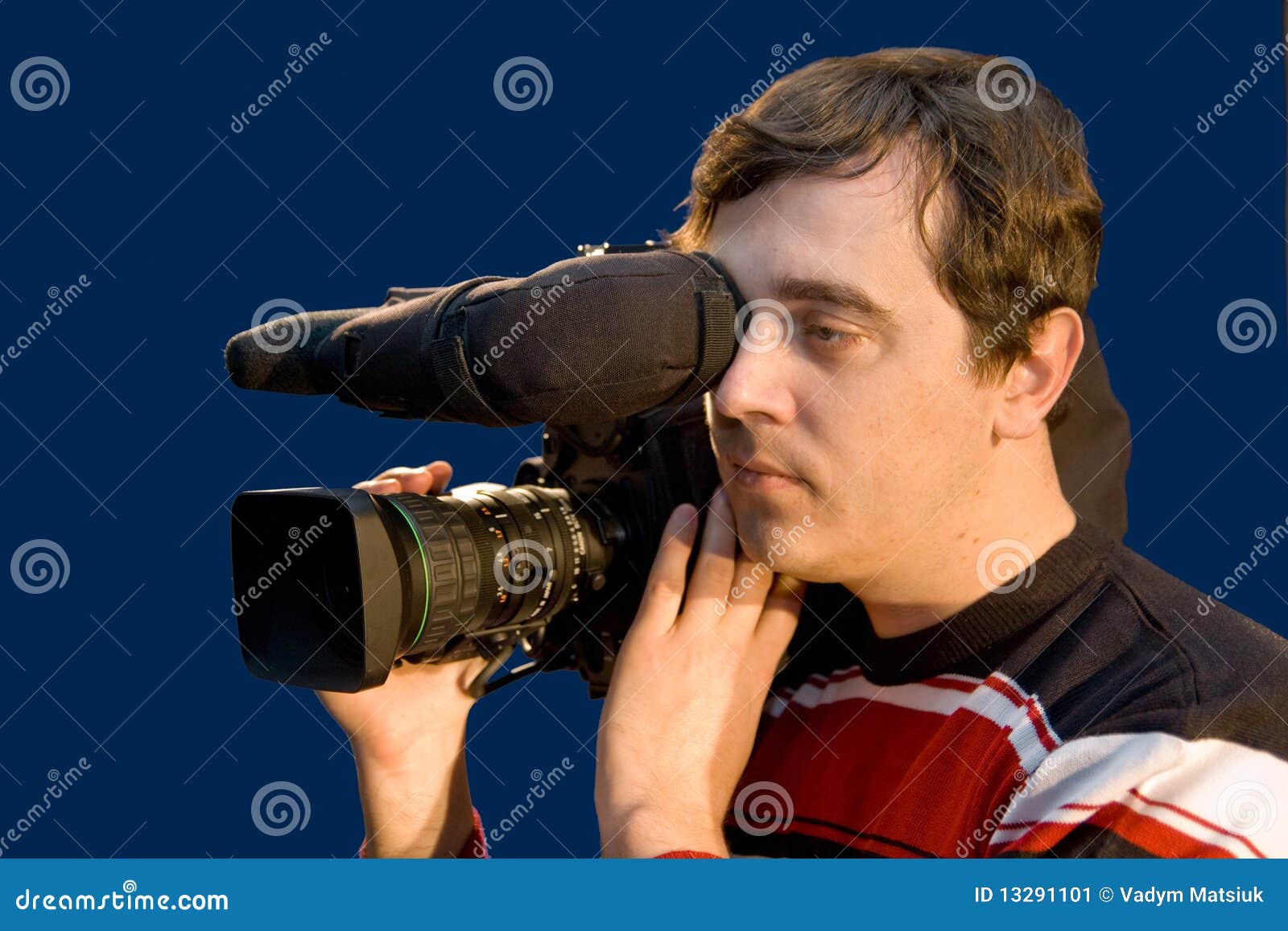 Television cameraman stock image. Image of video, videocamera - 13291101