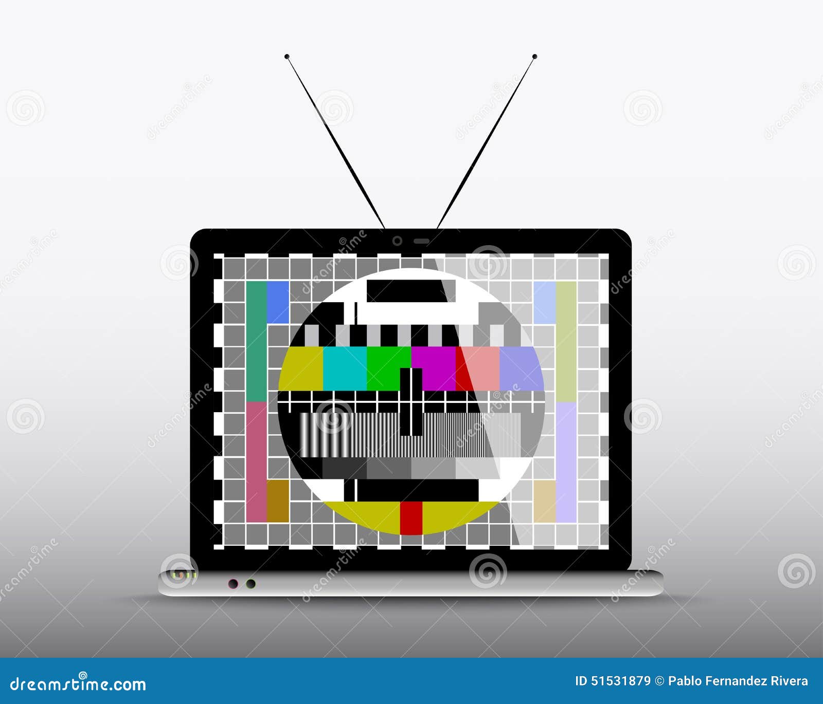 Television in Computer stock illustration. Illustration of wide - 51531879